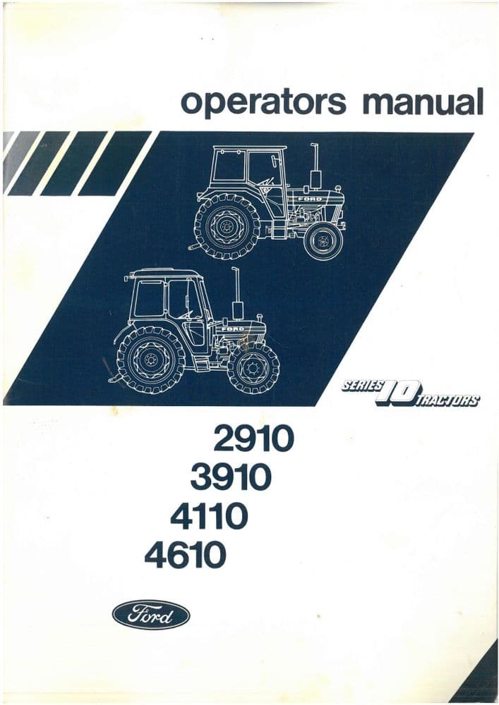 Ford Tractor 2910 3910 4110 4610 Operators Manual