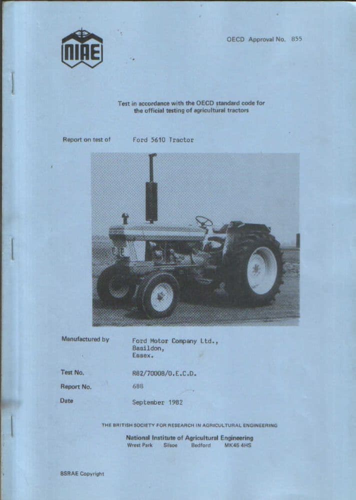 Ford Tractor 5610 NIAE Test Report