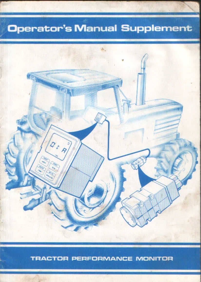 Ford Tractor Performance Monitor Operators Manual