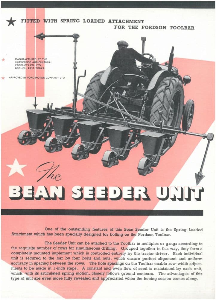 Fordson Major Bean Seeder Unit Brochure