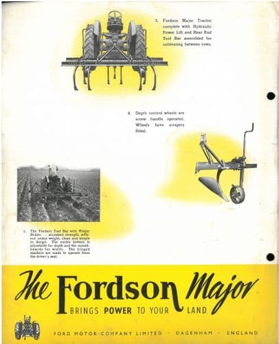 Fordson Rear End Tool Bar For Use With The Fordson Major Tractor Brochure