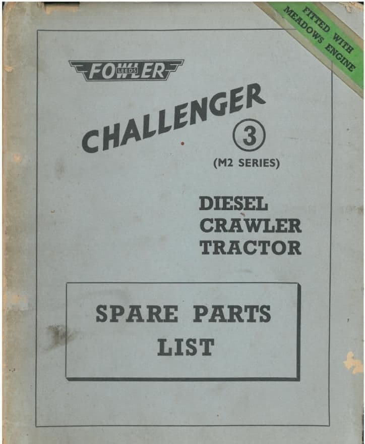 Fowler Diesel Crawler Tractor Challenger 3 Parts Manual
