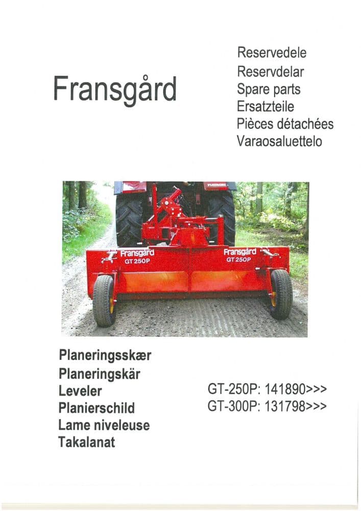 Fransgard Leveler GT250P & GT300P Parts Manual