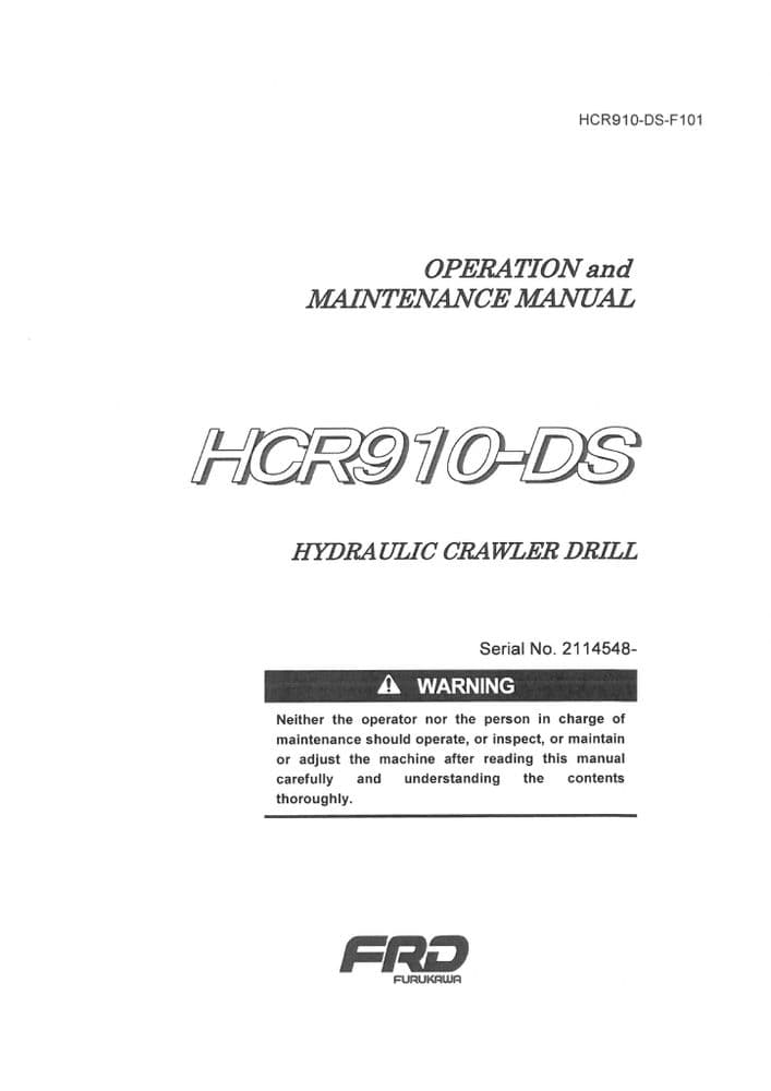 Furukawa Crawler Drill HCR910-DS Operators Manual