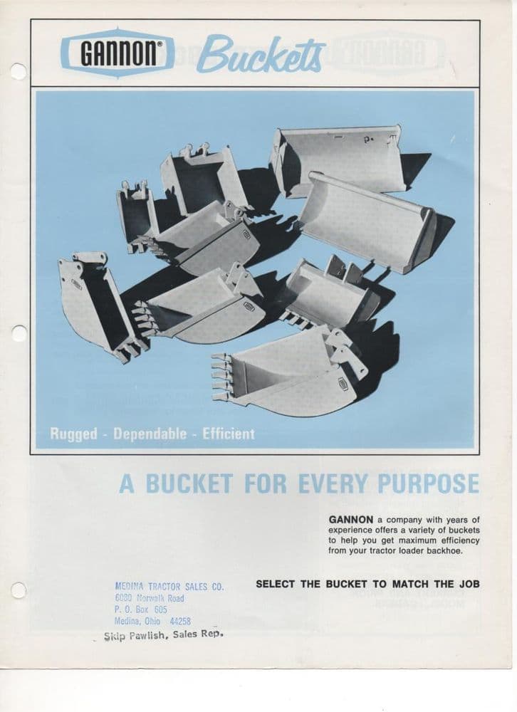 Gannon Buckets for Loaders & Backhoes Brochure