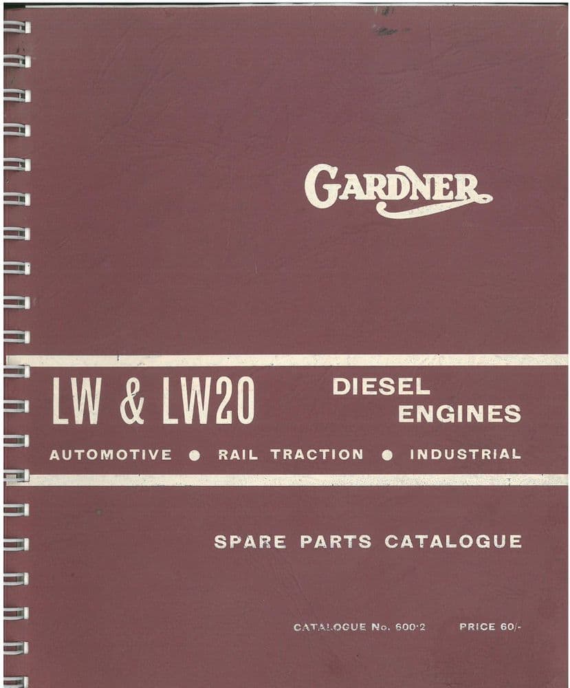 Gardner Diesel Engine LW & LW20 Parts Manual