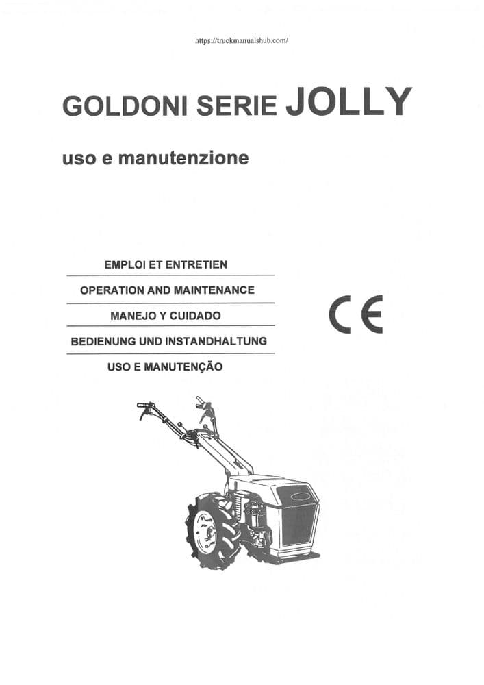 Goldoni 2 Wheel Tractor Jolly Operators Manual