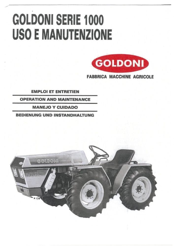 Goldoni Tractor 1000 Series 1030 1040 1055 Operators Manual