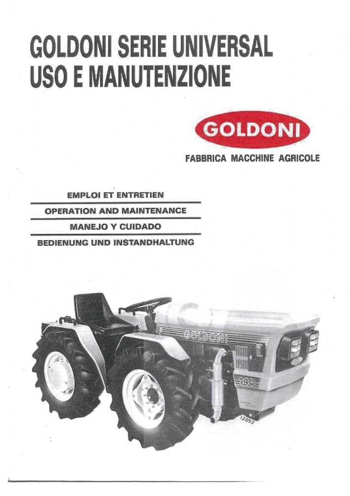 Goldoni Universal Tractor 230 233 236 238 240 Operators Manual