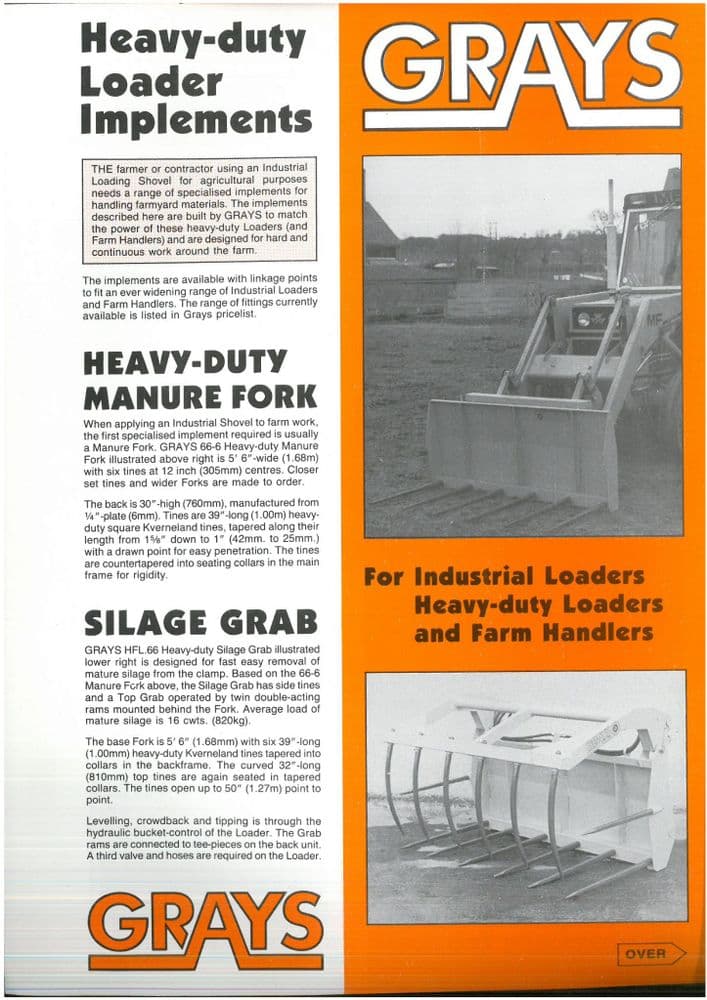 Grays Heavy Duty Loaders & Farm Handlers Brochure