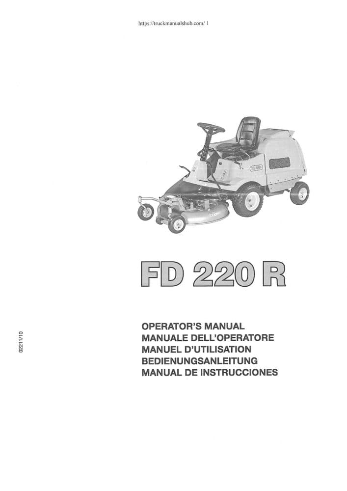 Grillo Out Front Ride On Mower FD220R Operators Manual