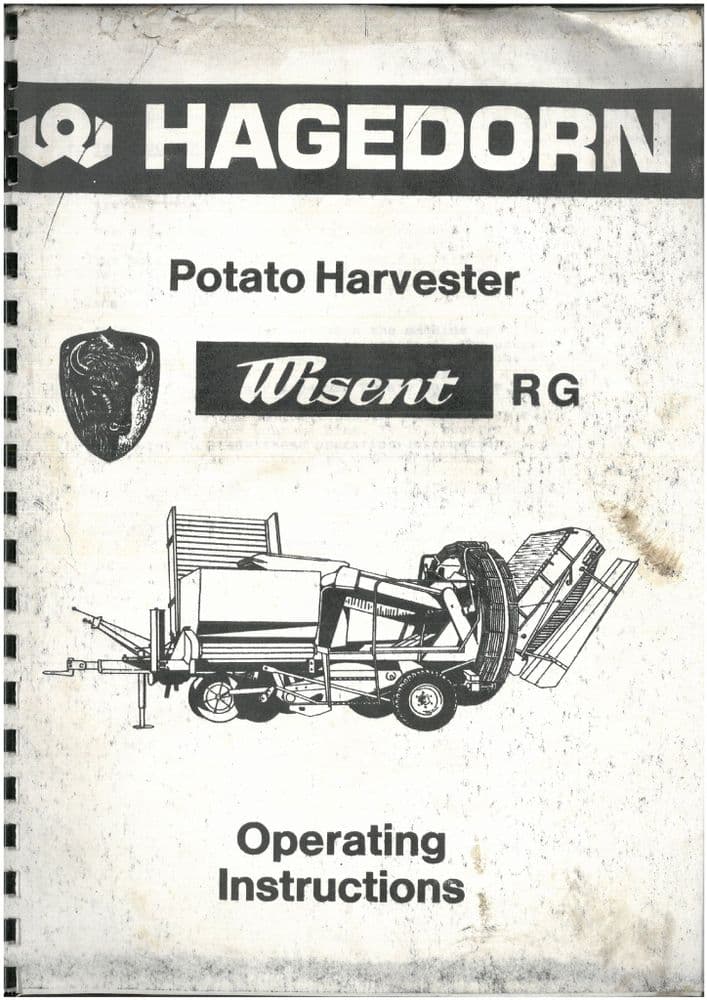 Hagedorn Potato Harvester Wisent RG Operators Manual