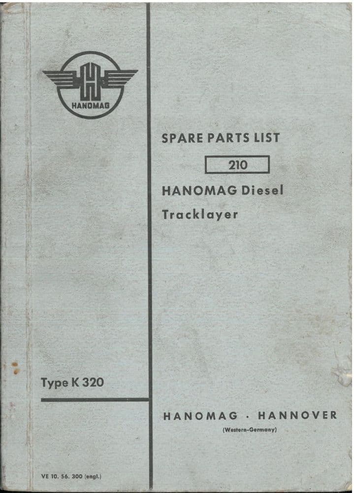 Hanomag Crawler Tractor K60 & K320 Parts Manual