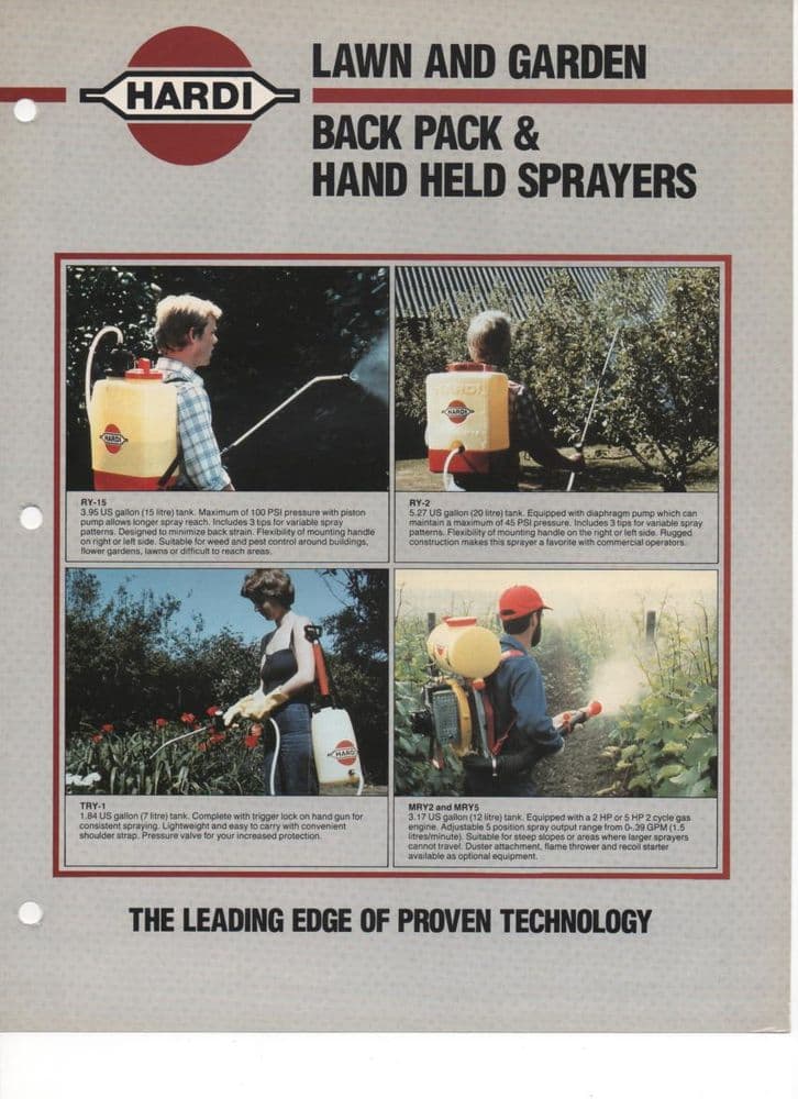 Hardi Lawn & Garden Back Pack & Hand Held Sprayers Brochure