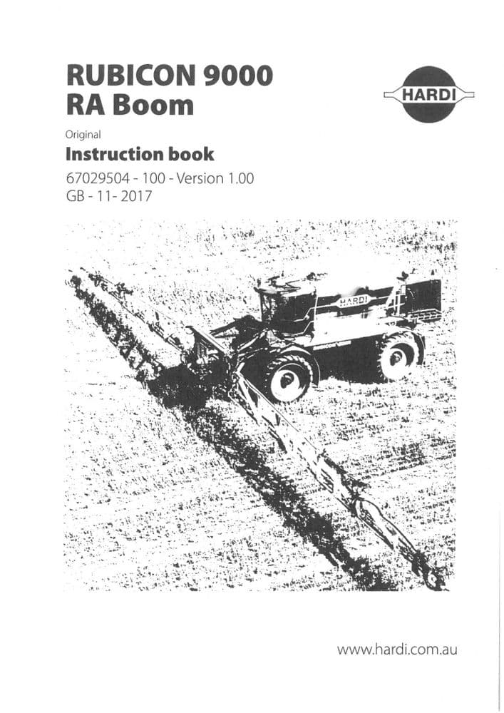 Hardi Sprayer Rubicon RA Boom 9000 Operators Manual