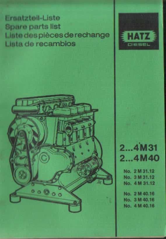 Hatz Engine 4M31 4M40 Parts Manual