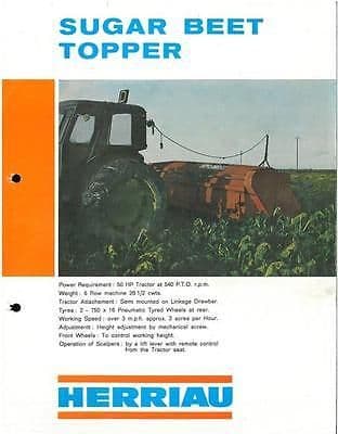 Herriau Sugar Beet Topper Brochure
