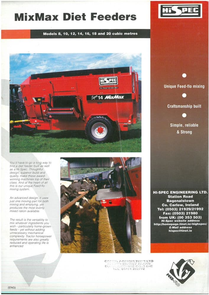 HI SPEC Mix Max Diet Feeder Range Brochure