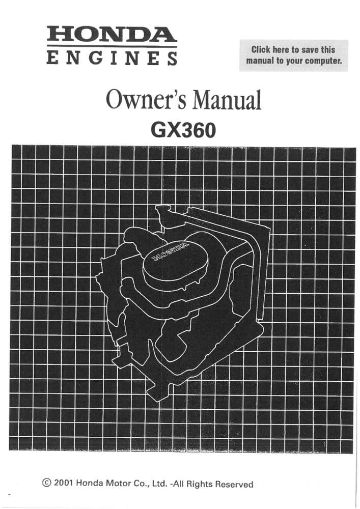 Honda Engine GX360 Operators Manual