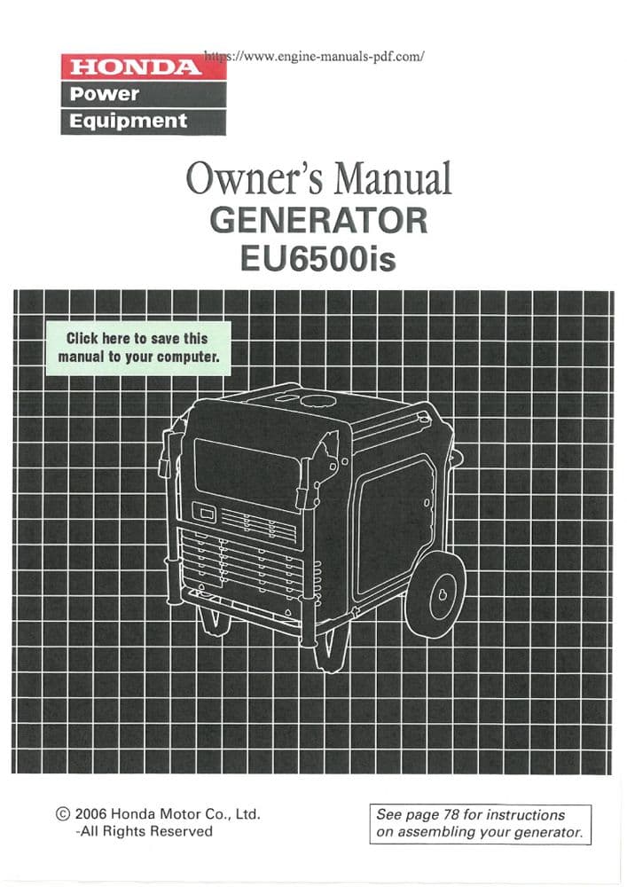 Honda Generator EU6500is Operators Manual