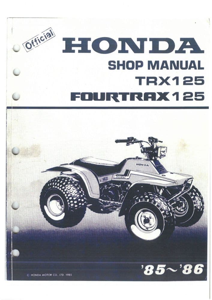 Honda Quad Bike Fourtrax 125 TRX125 Workshop Manual