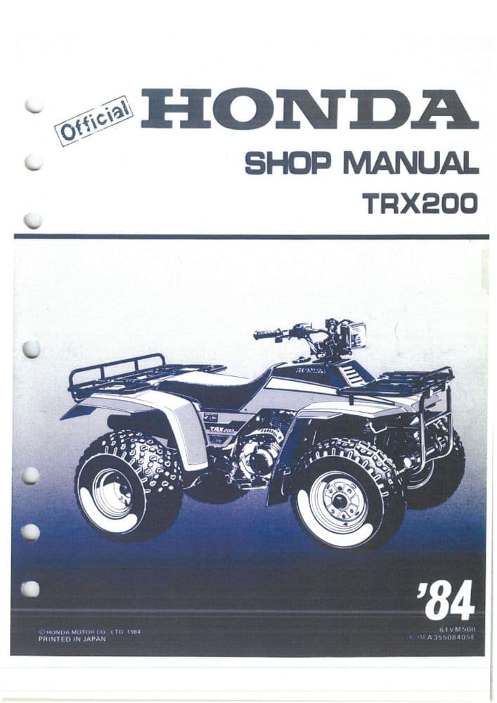 Honda Quad Bike TRX200 Workshop Manual