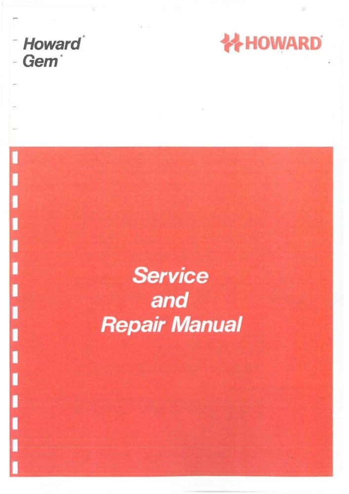 Howard Gem Rotavator Workshop Service Repair Manual