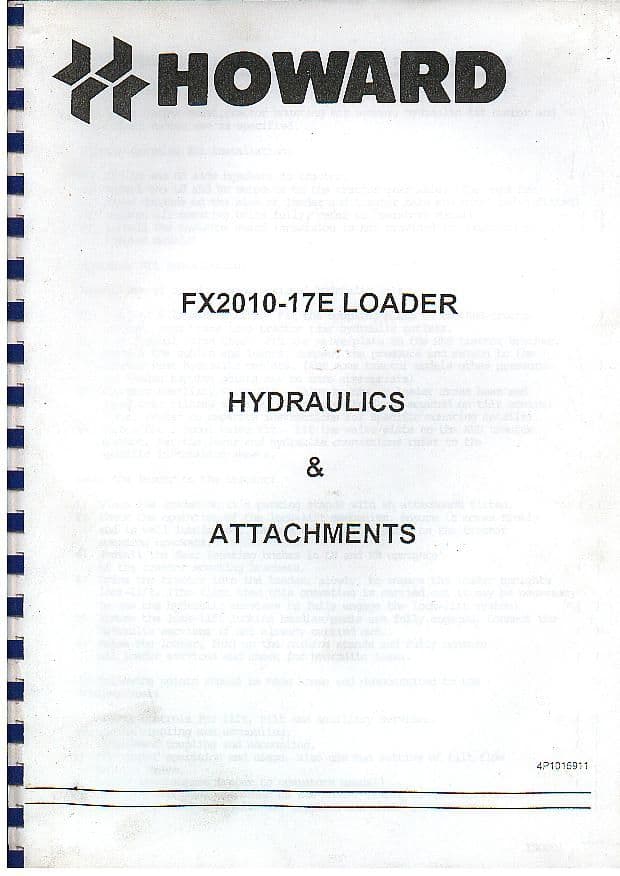 Howard Lemken Tri-Ag Loader FX2010 - 17E Hydraulics & Attachments ...