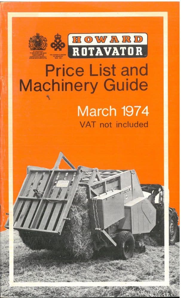 Howard Machinery Price List - March 1974 - Rotavator Baler Mower ...