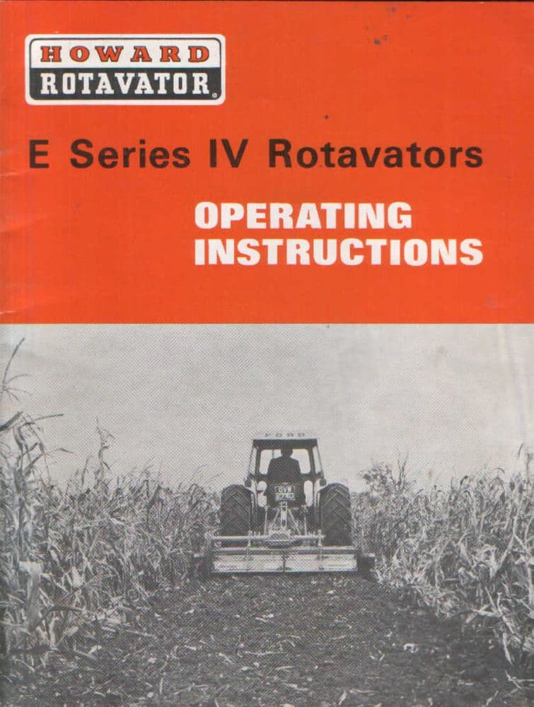 Howard Rotavator E Series IV Operators Manual - E40 E50 E60 E70 E80 E90