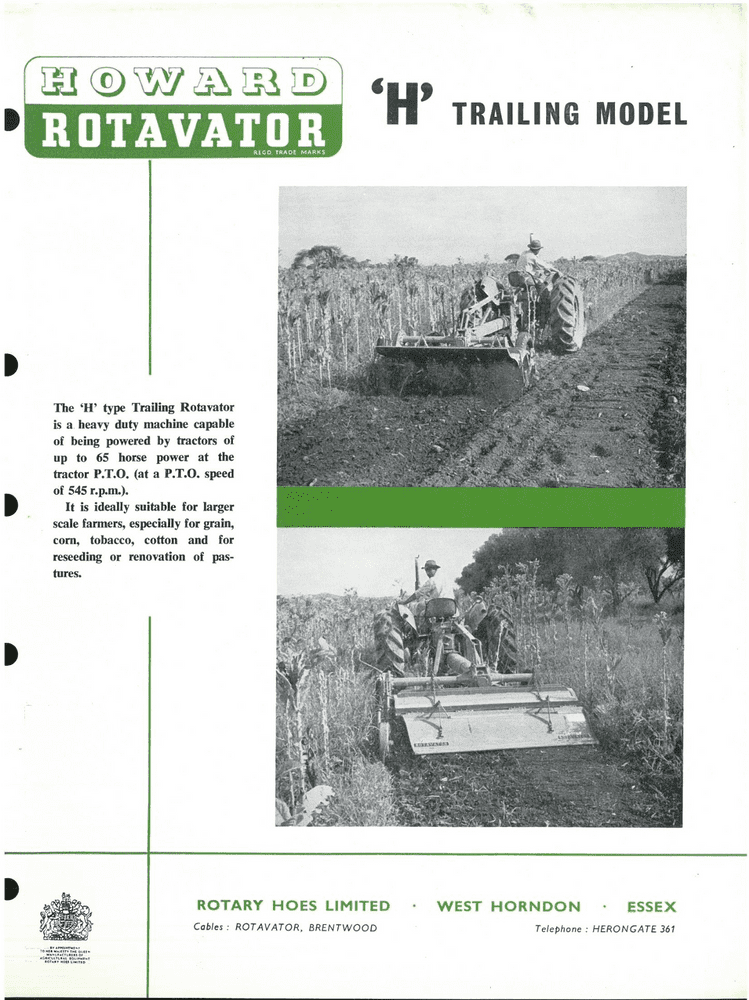 Howard Rotavator H Trailing Model Brochure