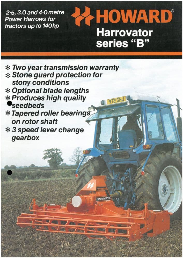 Howard Rotavator Harrovator Series B Brochure