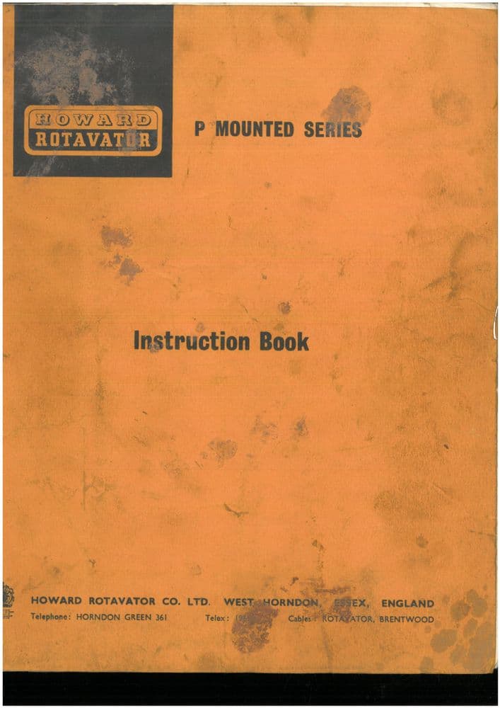 Howard Rotavator P Mounted Series Operators Manual