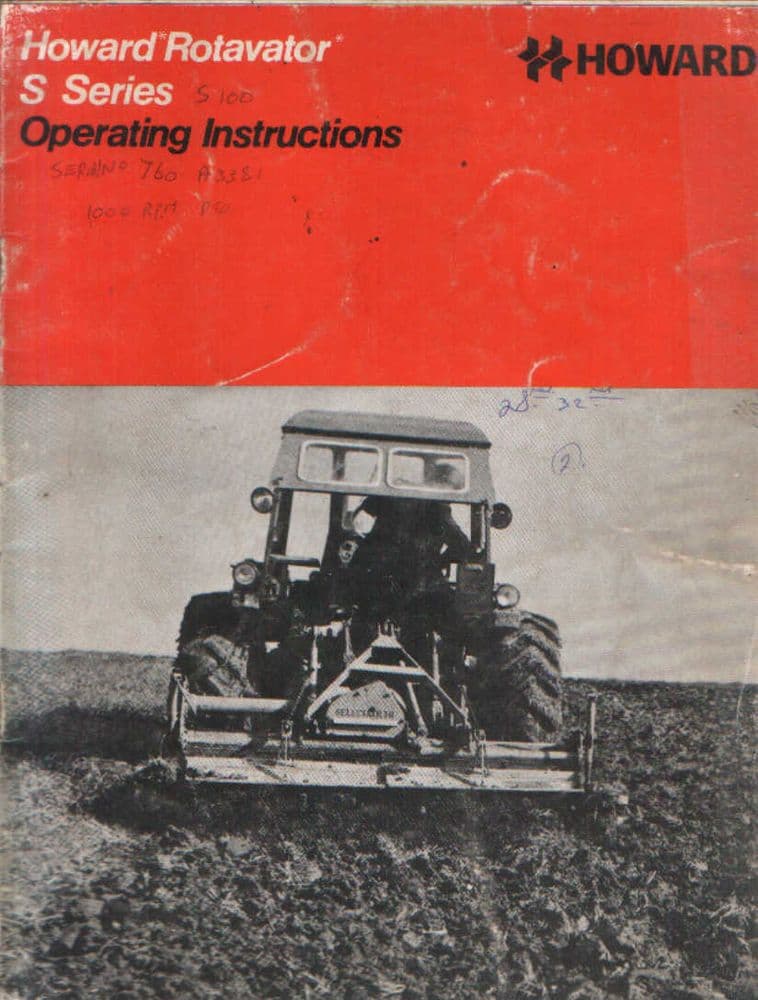 Howard Rotavator S Series Operators Manual