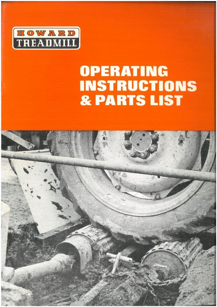 Howard Rotavator Treadmill Operators Manual & Parts List - ORIGINAL
