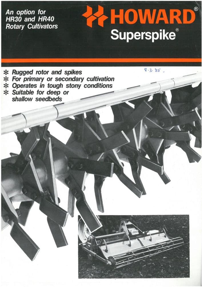 Howard Superspike Rotary Cultivator for HR30 & HR 40 Brochure