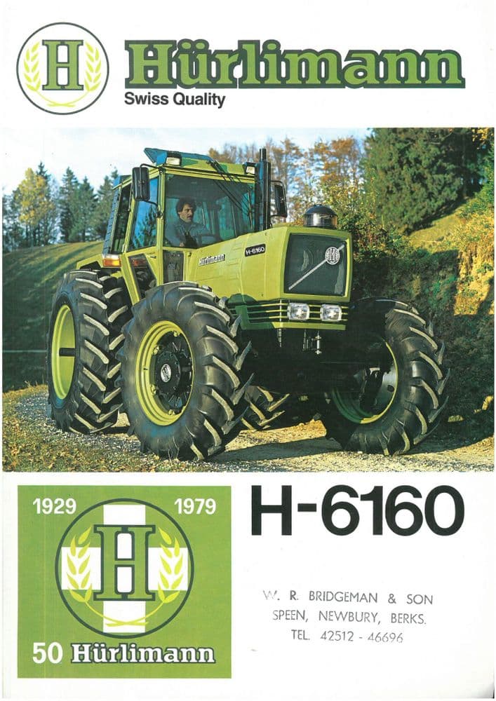 Hurlimann Tractor H - 6160 Brochure