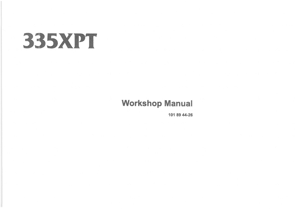 Husqvarna Chainsaw 335XPT Workshop Service Manual