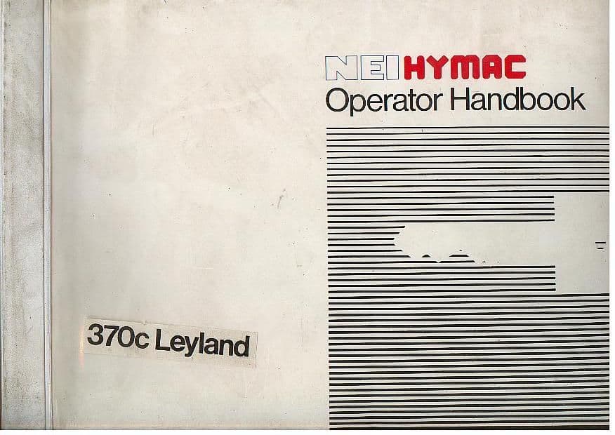 Hymac Digger Loader Backhoe 370C Leyland Operators Manual