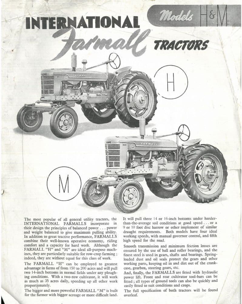 International Farmall Tractors H&M Brochure