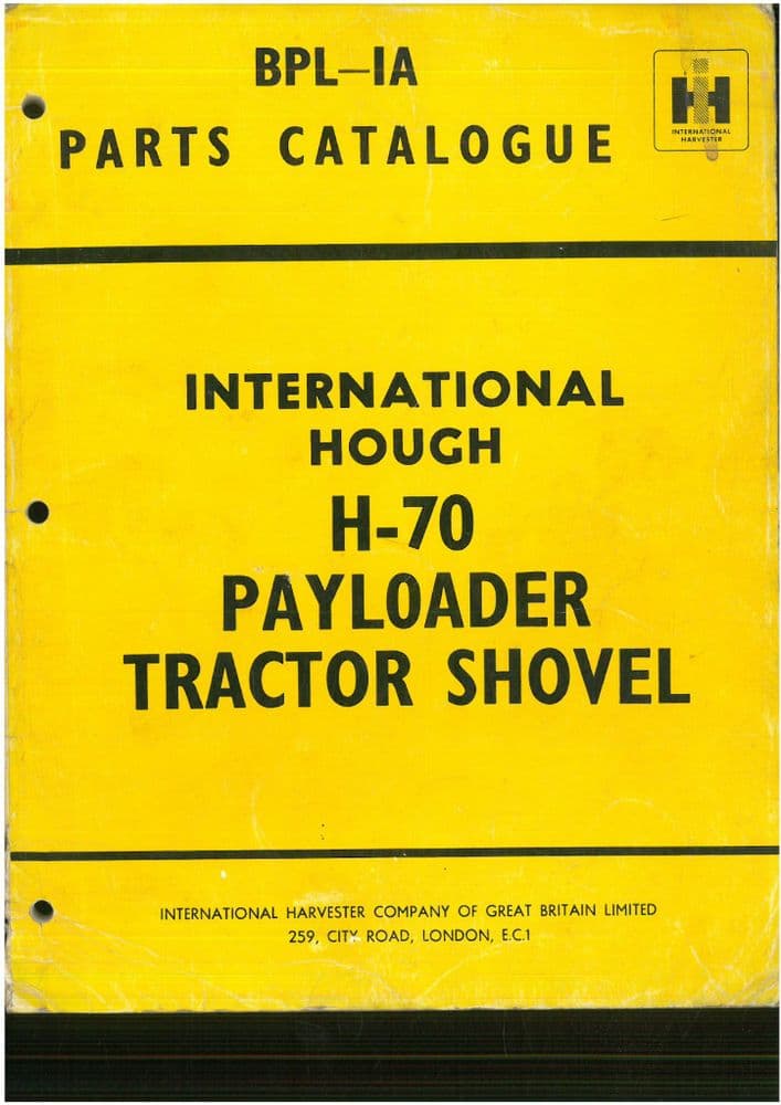International Hough Payloader Tractor Shovel H70 Parts Manual