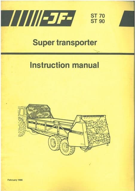 International Super Transporter Manure Spreader ST70 & ST90 Operators ...