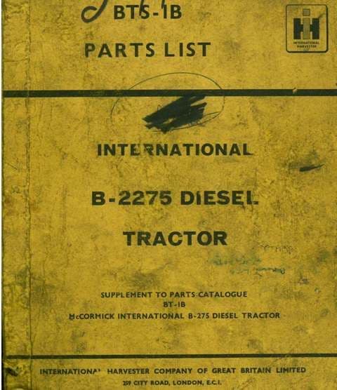 International Tractor 2275 Parts Manual - Supplement to the 275 Parts ...