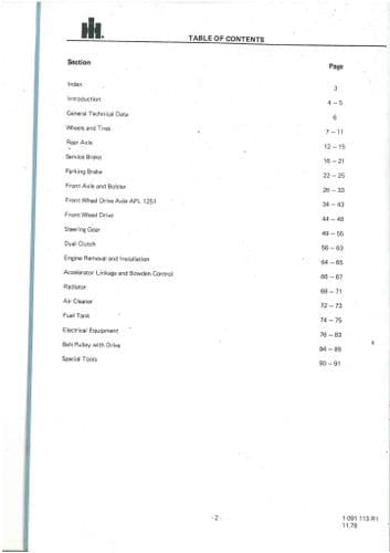 International Tractor 433 533 633 733 Workshop Service Manual