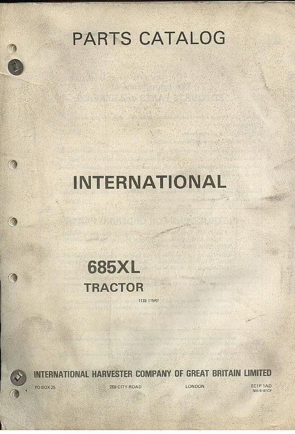 International Tractor 685XL Parts Manual