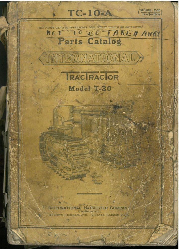 International Tractractor T20 Crawler Tractor Parts Manual - ORIGINAL ...