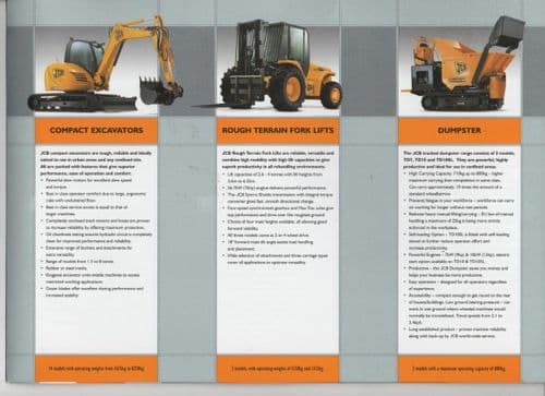 JCB Construction Range Brochure