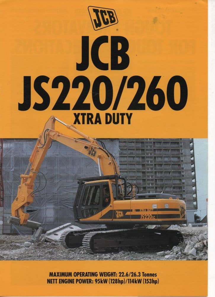 JCB Excavator JS220/260 Xtra Duty Brochure