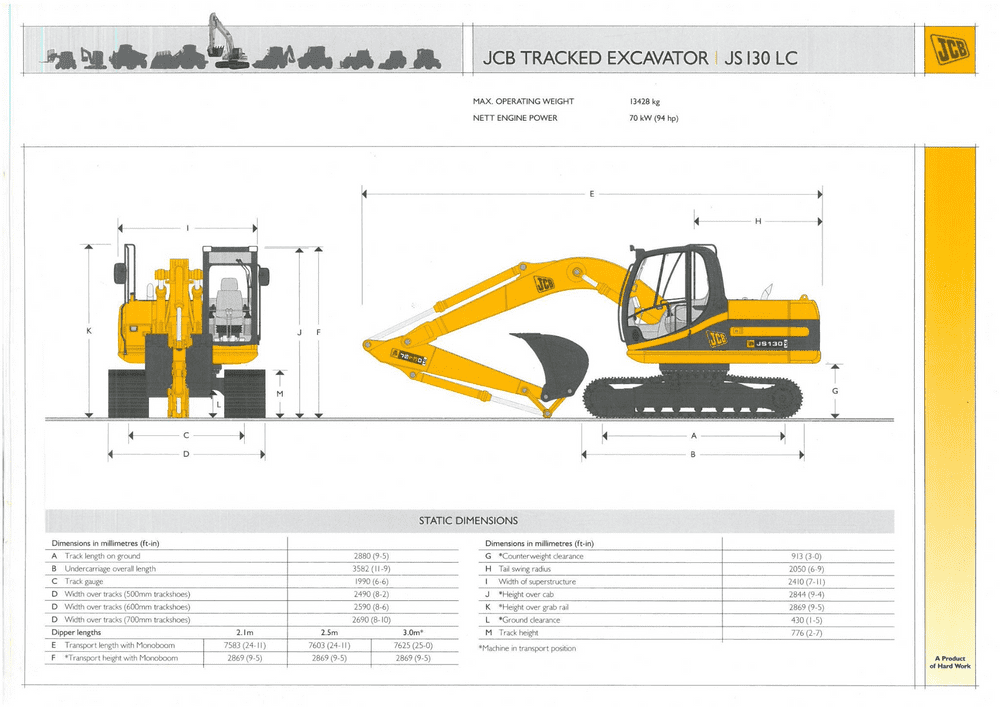JCB Excavator Tracked JS130LC Brochure - JS 130 LC