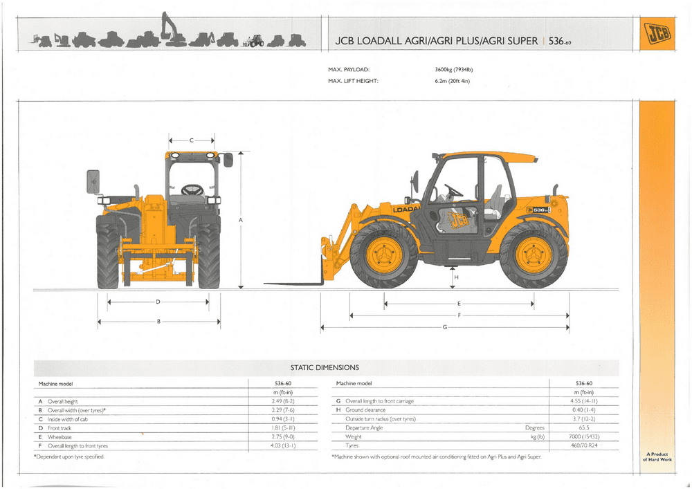 JCB Loadall Agri Plus & Super 536 60 Brochure - 536 60 536-60